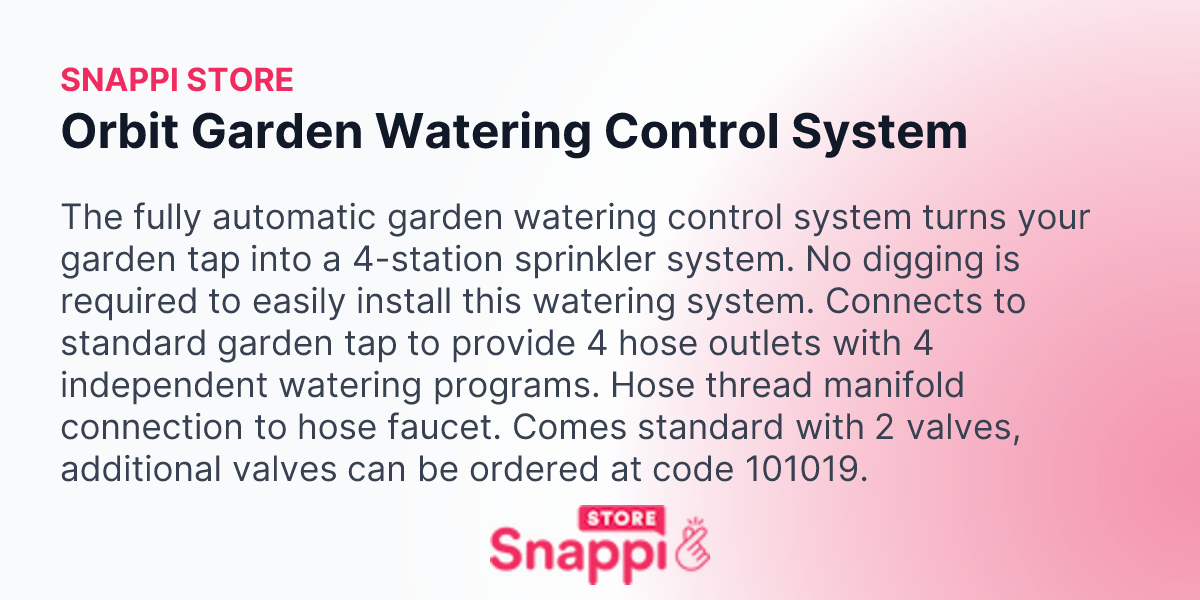 Orbit Garden Watering Control System | Snappi Store