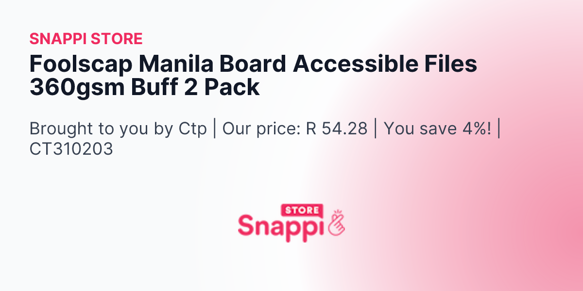 Foolscap Manila Board Accessible Files 360gsm Buff 2 Pack | Snappi Store