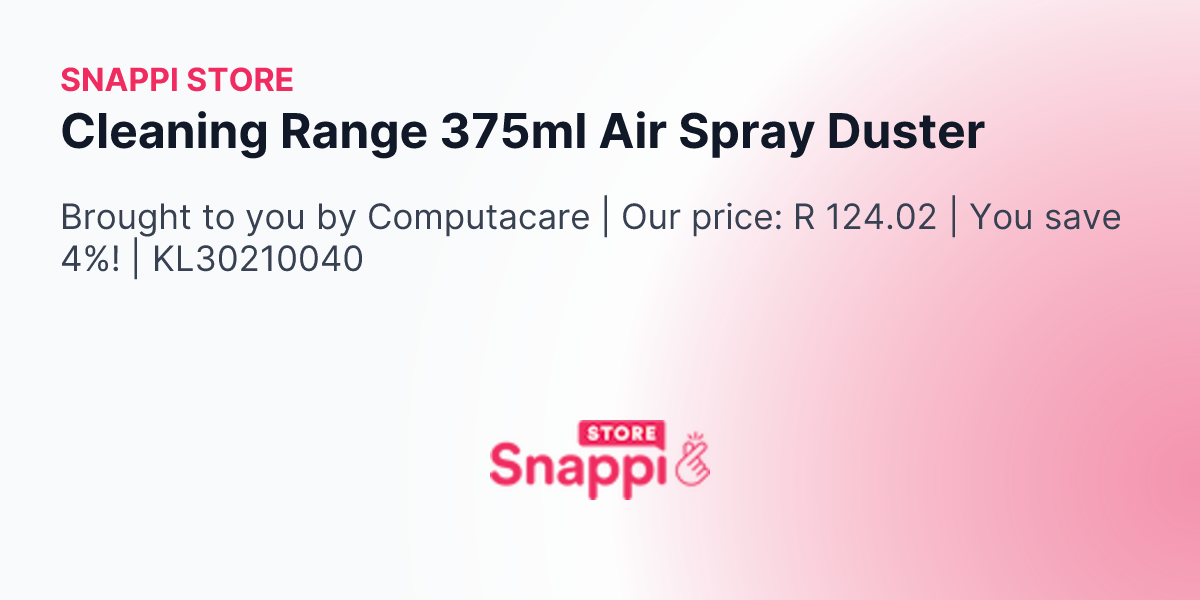 Cleaning Range 375ml Air Spray Duster | Snappi Store