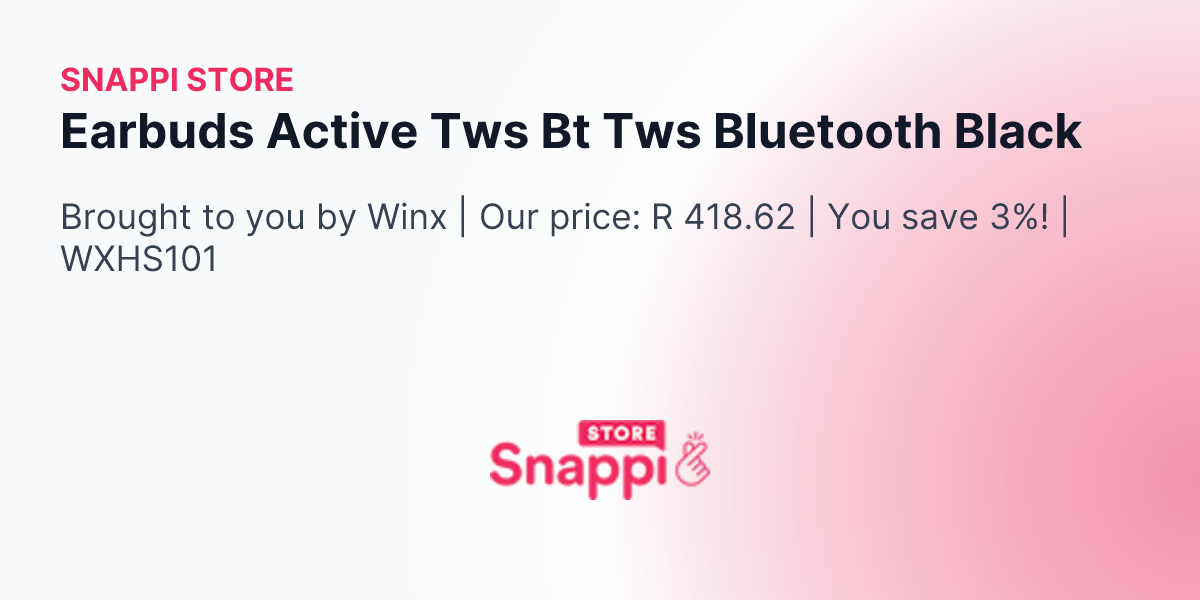 Earbuds Active Tws Bt Tws Bluetooth Black | Snappi Store