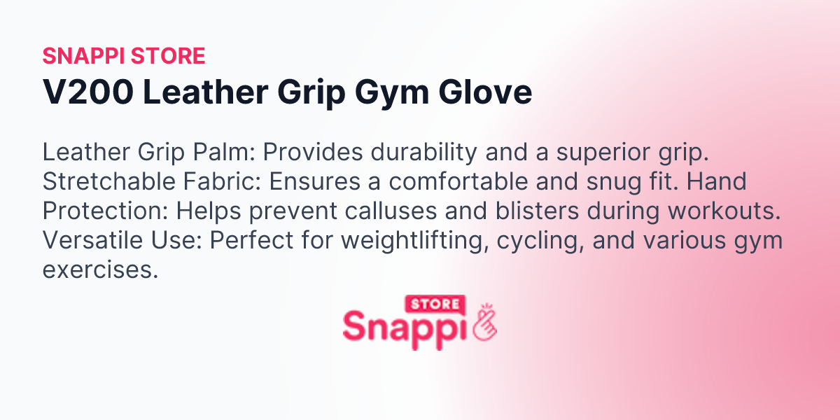 V200 Leather Grip Gym Glove | Snappi Store